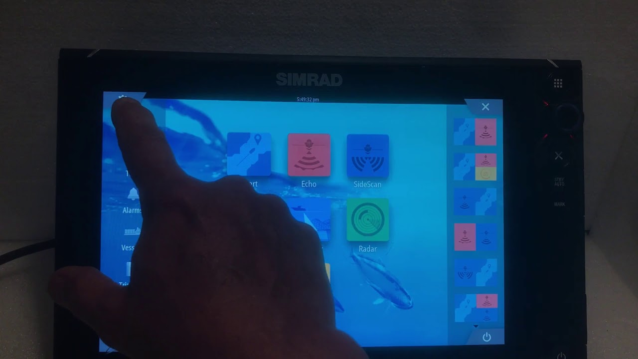 Simrad with cracked screen - YouTube