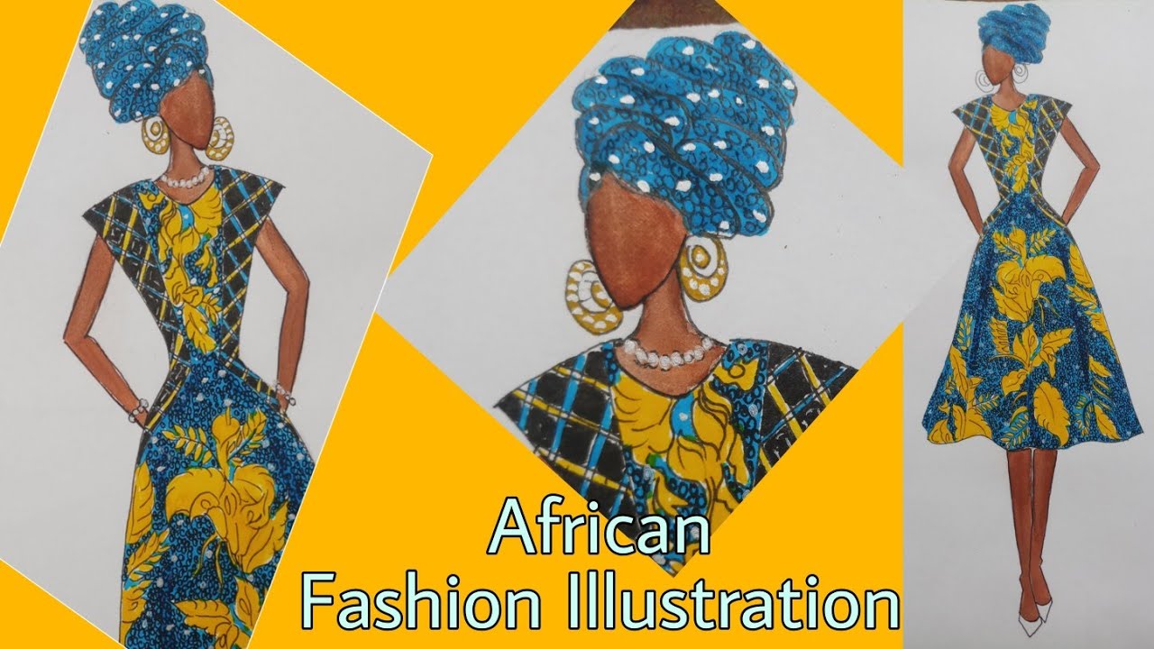 how to draw ankara dress |african dress drawing #africanfashion #ankara ...