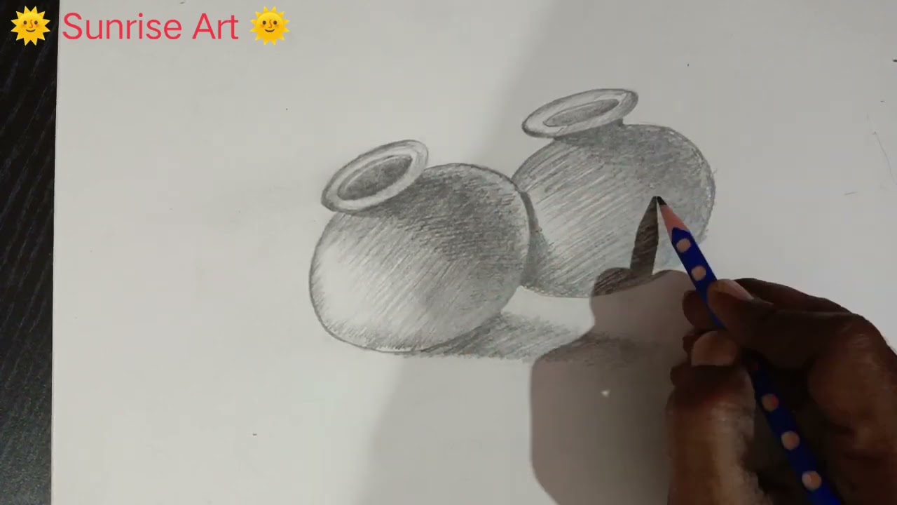 Drawing class 11 Object Drawing Part 2 / How to draw Klay pot? (Easy ...