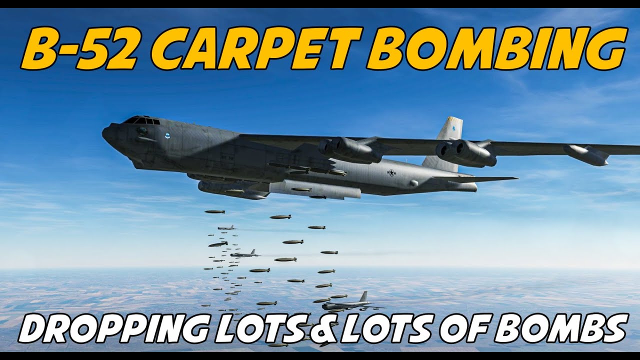 B-52 Dropping Carpet Bombing VS Russian Air Base, Dropping Lots & Lots ...