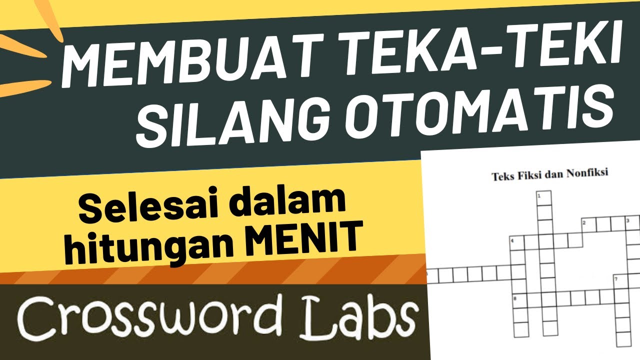 TUTORIAL MEMBUAT TEKA-TEKI SILANG GRATIS,MUDAH DAN CEPAT | CROSSWORD LABS - YouTube