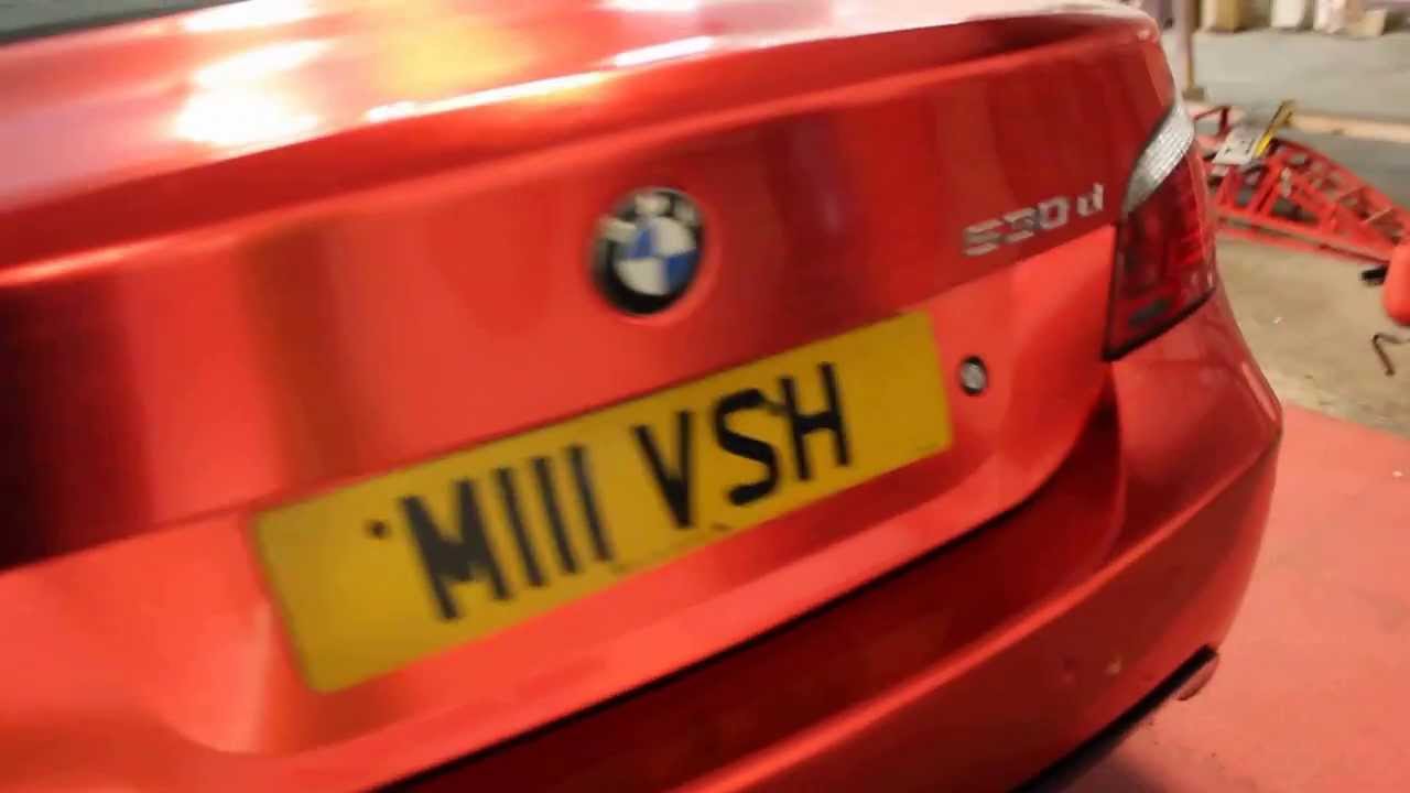 BMW E60 Red Brushed Chrome - YouTube