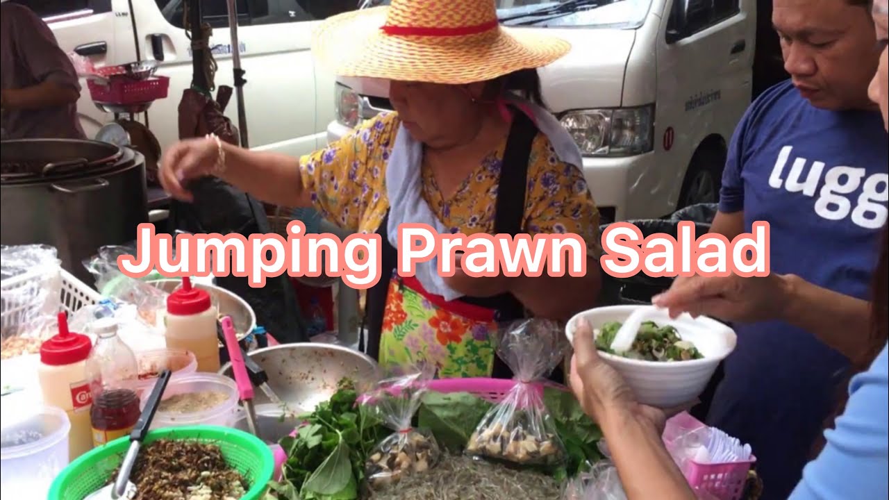 Jumping shrimp salad - YouTube