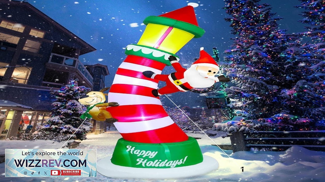 Lulu Home 9FT Christmas Inflatable Decorations Giant Lighted Lighthouse ...