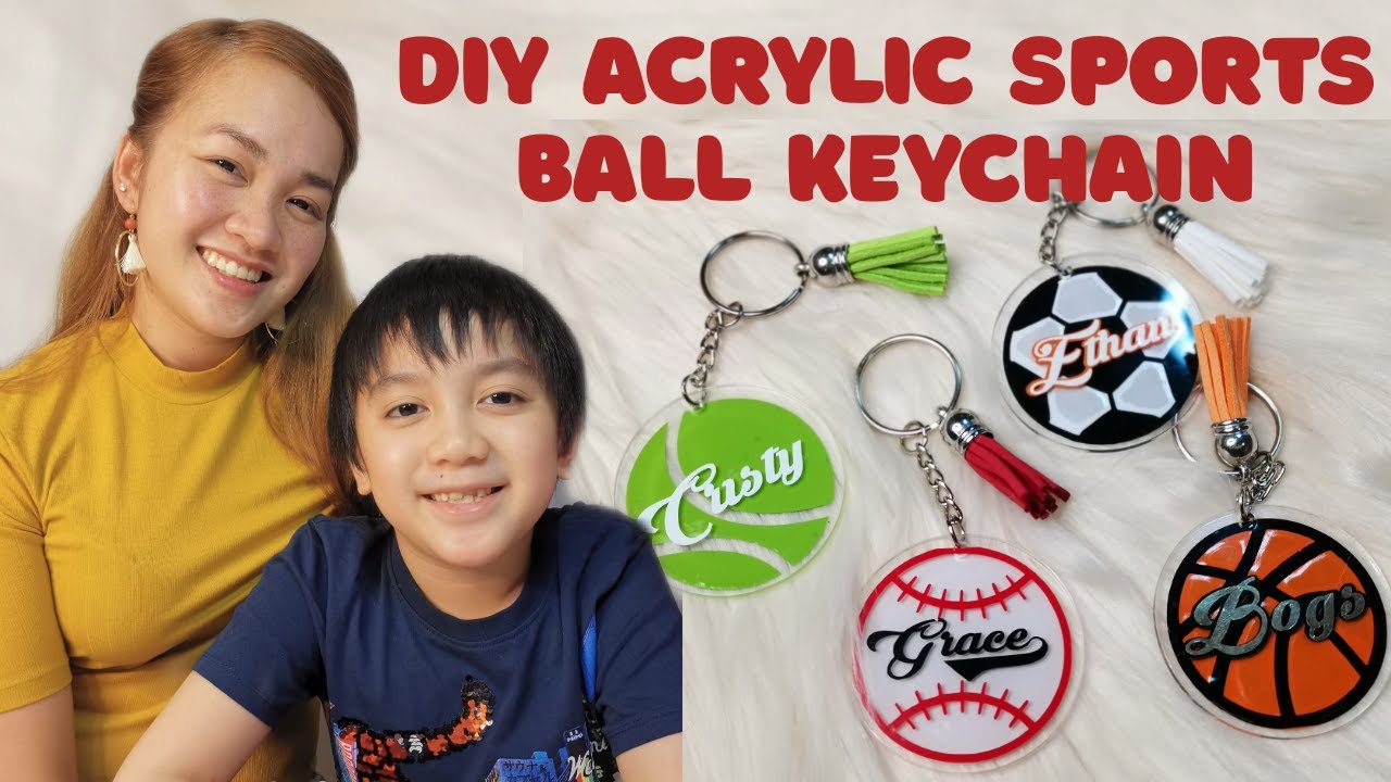 DIY Sports Ball Acrylic Keychain - YouTube