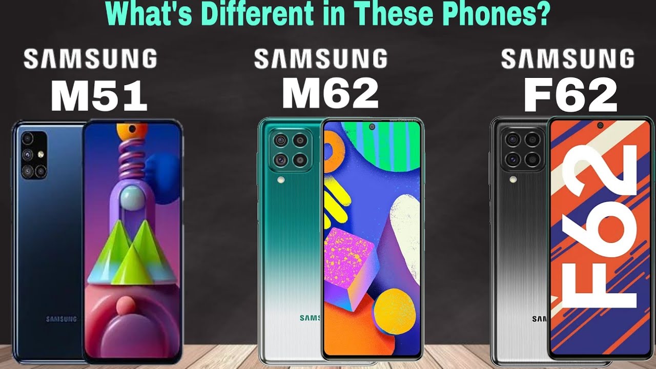 Full comparison of Samsung Galaxy M51 Vs M62 Vs F62 with all Spec # ...