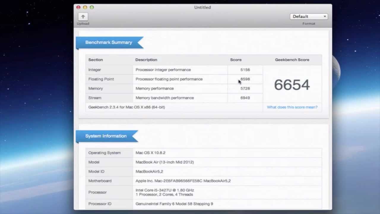 Geekbench 2: Apple MacBook Air mid 2012 - YouTube