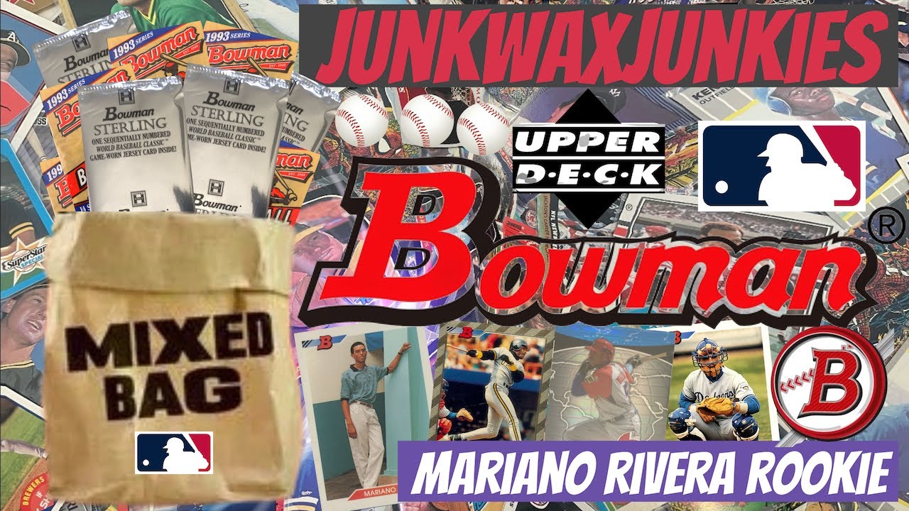 Baseball Mix Bag Pack Rip Bowman 92 Mariano Rivera Rookie hunt - YouTube