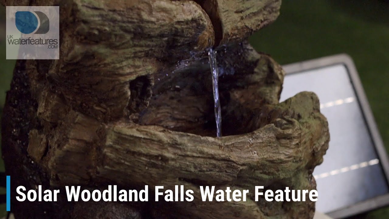 Solar Powered Woodland Falls Garden Water Feature - YouTube
