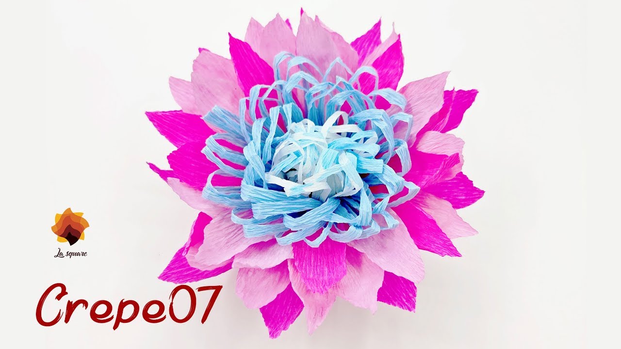 Crepe paper flower 07 | Standing paper flower| DIY Crepe paper flower ...