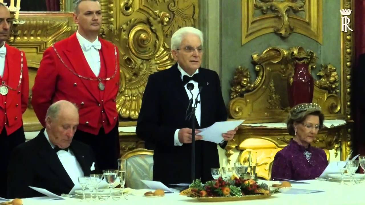 Roma - Brindisi di Mattarella in onore dei reali di Norvegia in Visita ...