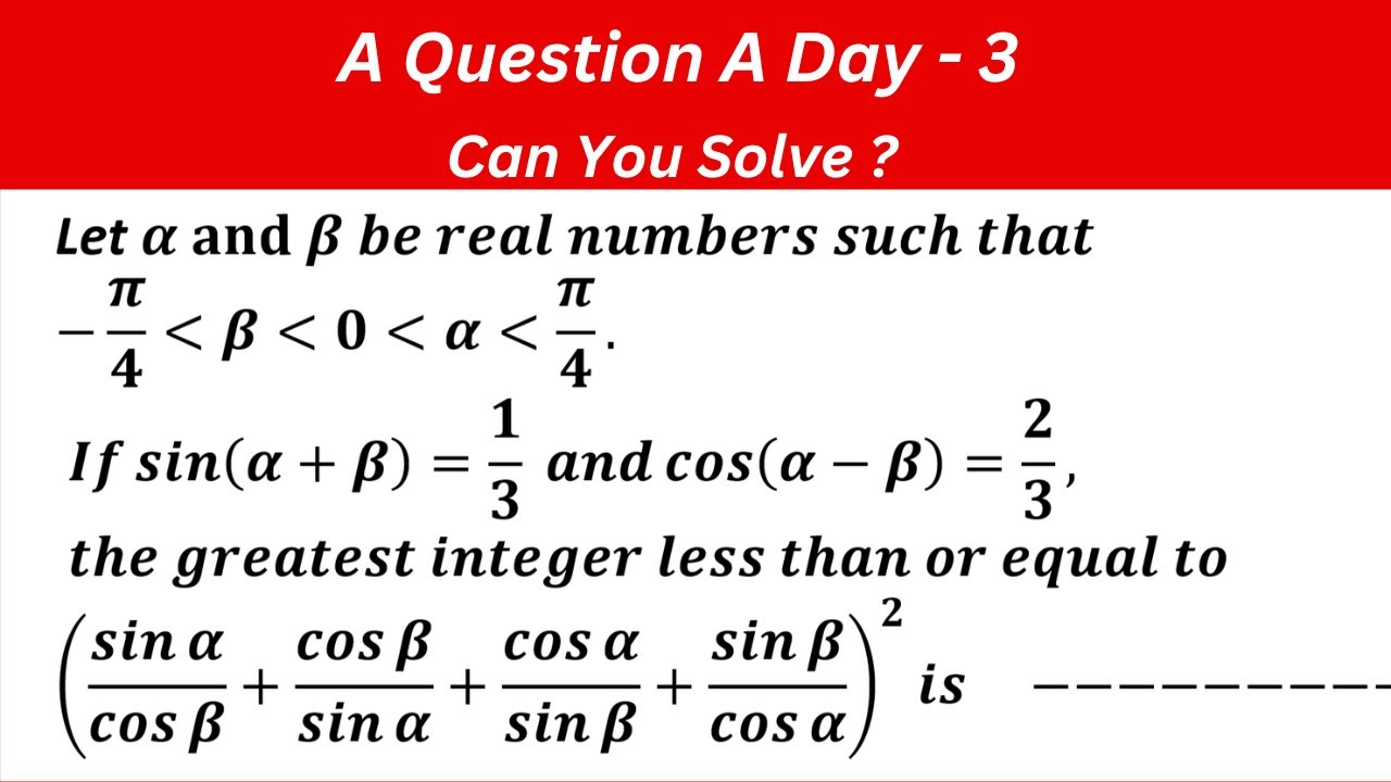 A Question A Day -3 | Trigonometry | Jee Main | Jee Advanced | NDA | MT ...