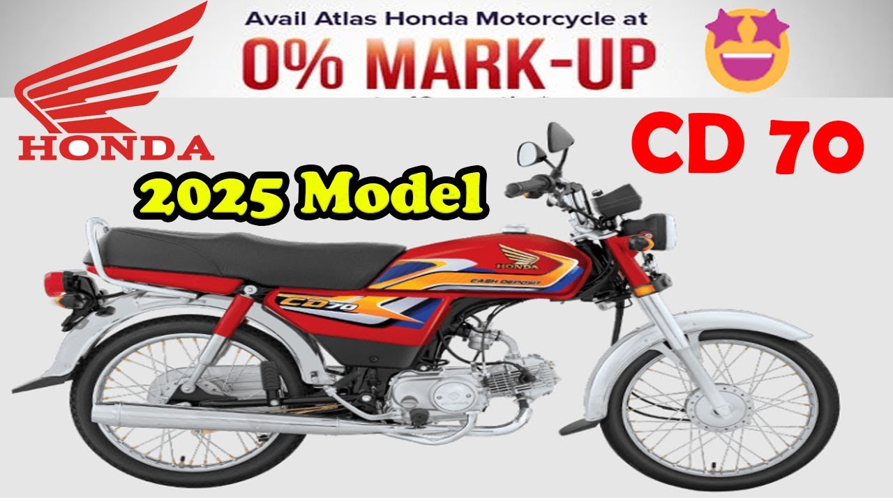 Honda CD 70 2025 | Red Honda 70cc 2025 model Price | 2025 HONDA Price ...