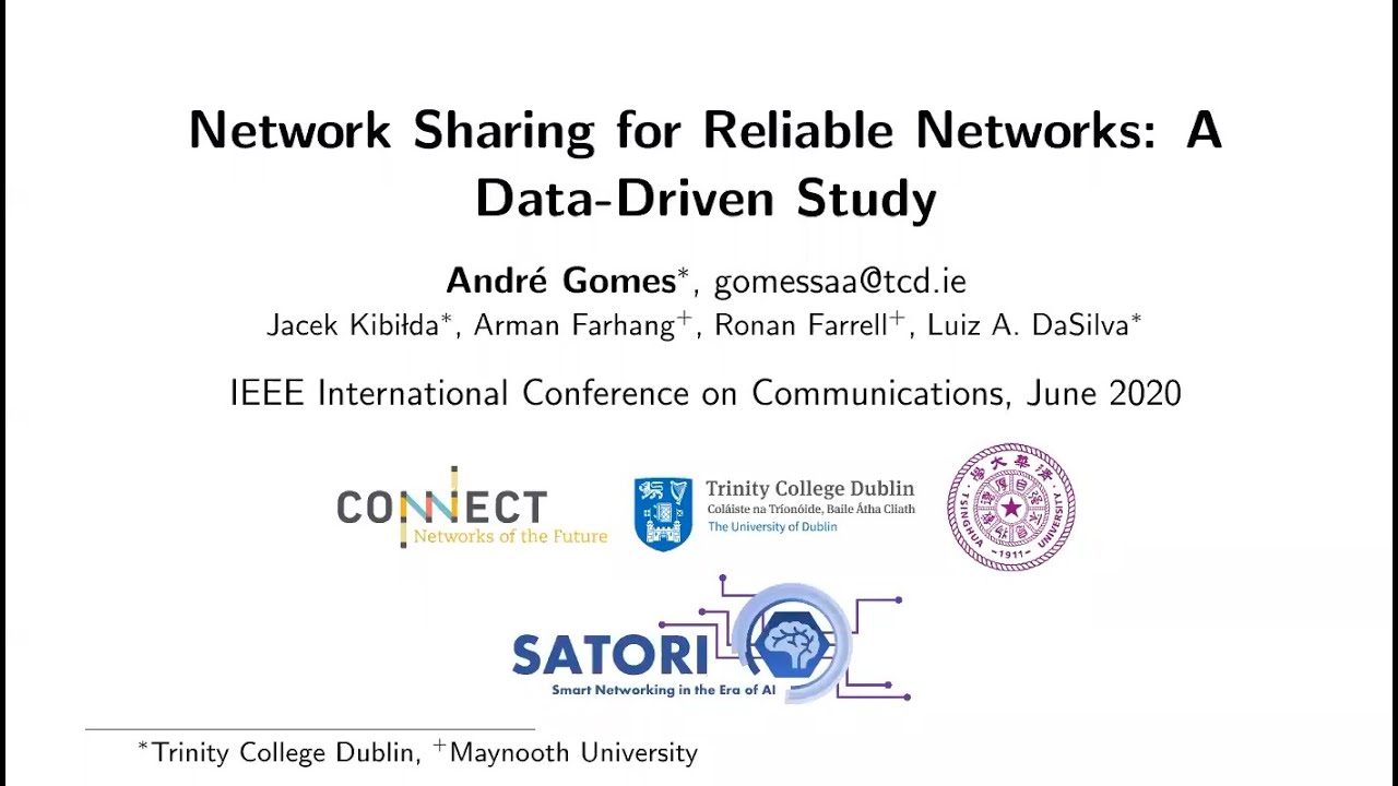 Network Sharing for Reliable Networks: A Data-Driven Study - YouTube