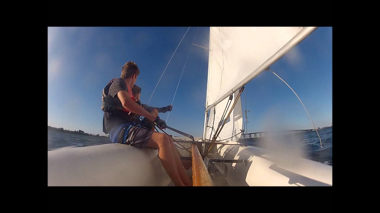 GoPro - Florida Tech Sailing - 25knts IRL 420 w/ Trapeze - YouTube