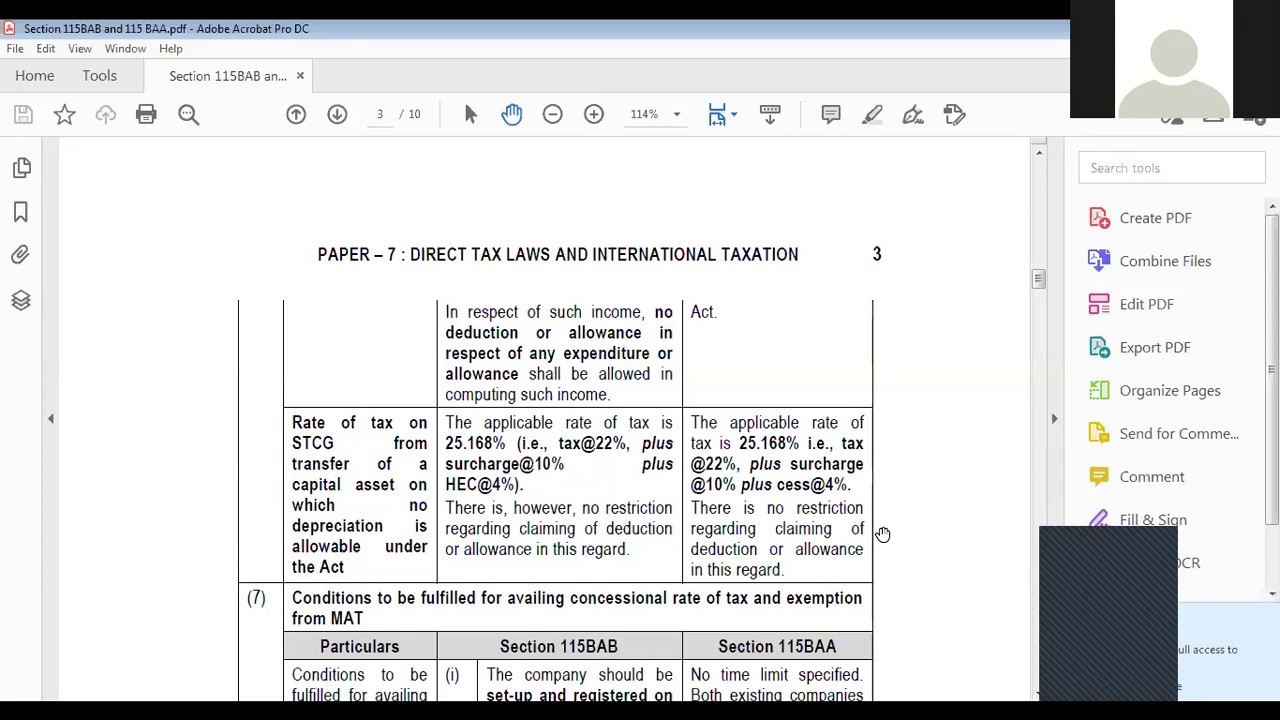 An analysis of Section 115BAA and 115 BAB of Income Tax act 1961 - YouTube
