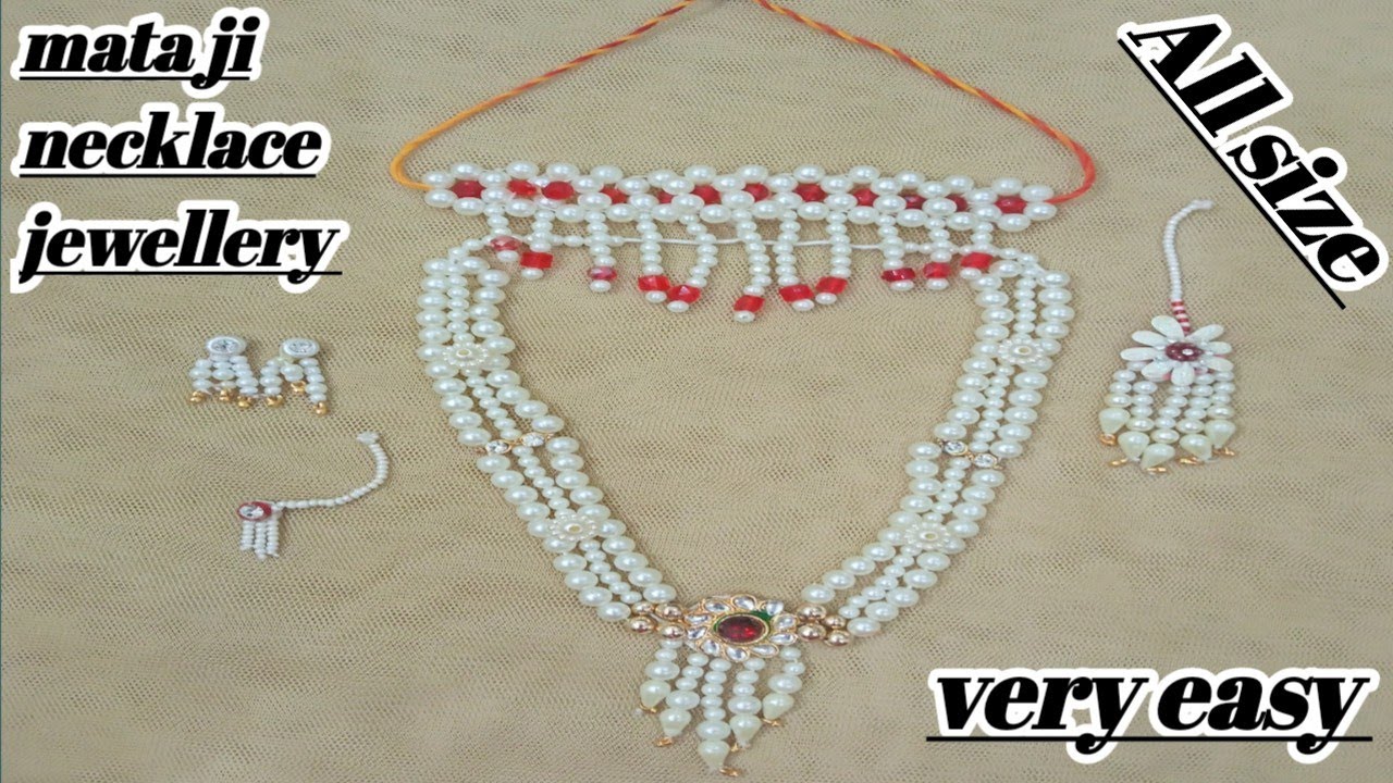 Mata Rani mala,haar moti(pearl) necklace | durga maa/radheji/laxmi nath ...