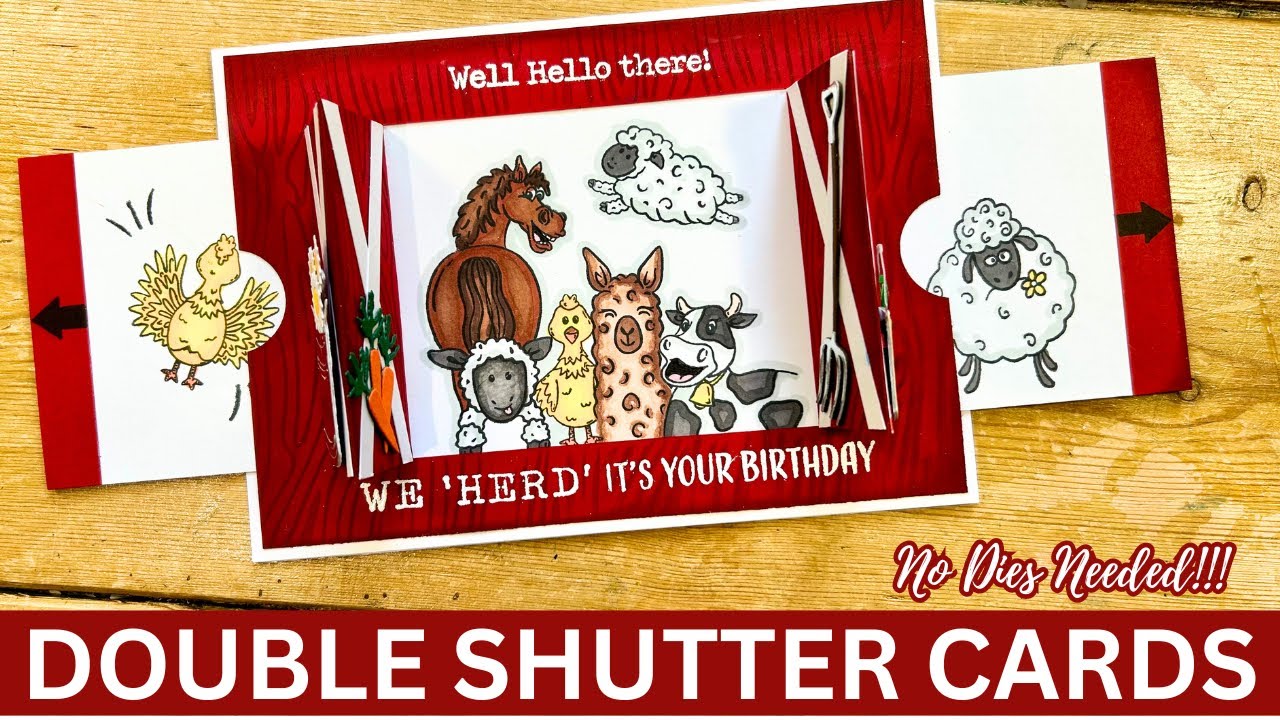 EASY Double Shutter Card! NO DIES NEEDED!!! - YouTube