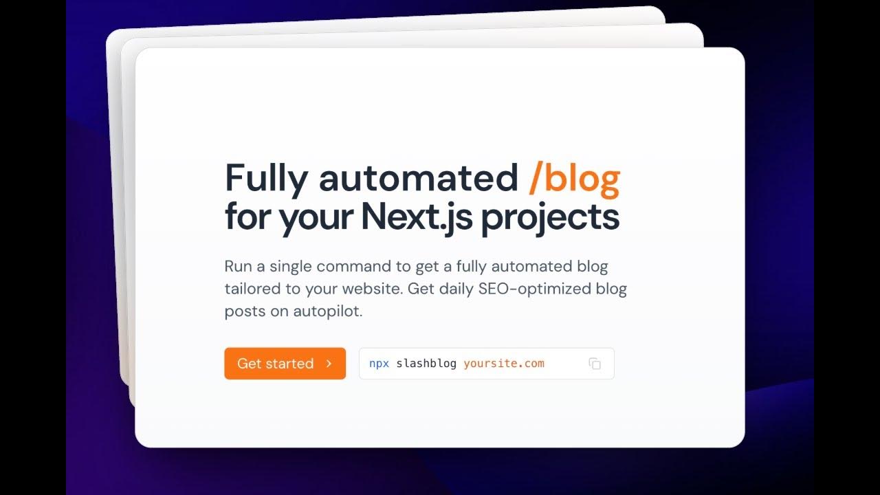 Slash.blog - Next.js Auto blogging tool - YouTube