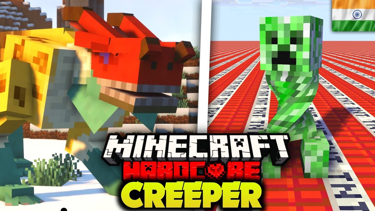 I Survived 100 days a CREEPER in Hardcore Minecraft - YouTube