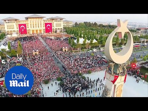 Erdogan unveils memorial statue for coup victims of failed coup - Daily Mail