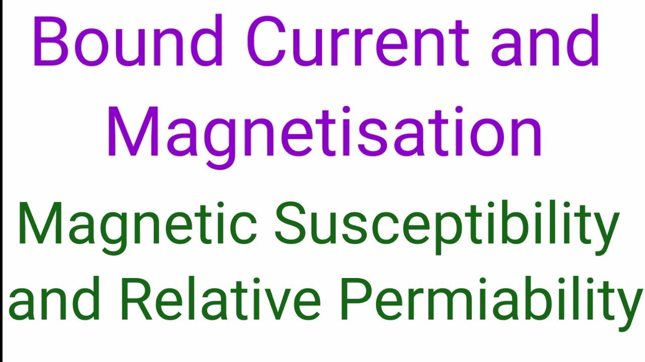 12.5.11.A1, Bound Current and Magnetisation, Magnetic Susceptibility ...