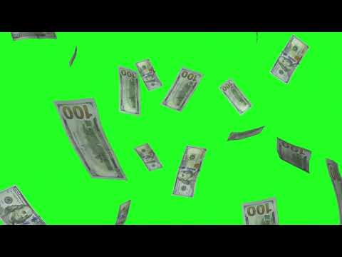 Cash falling | money falling green screen effects