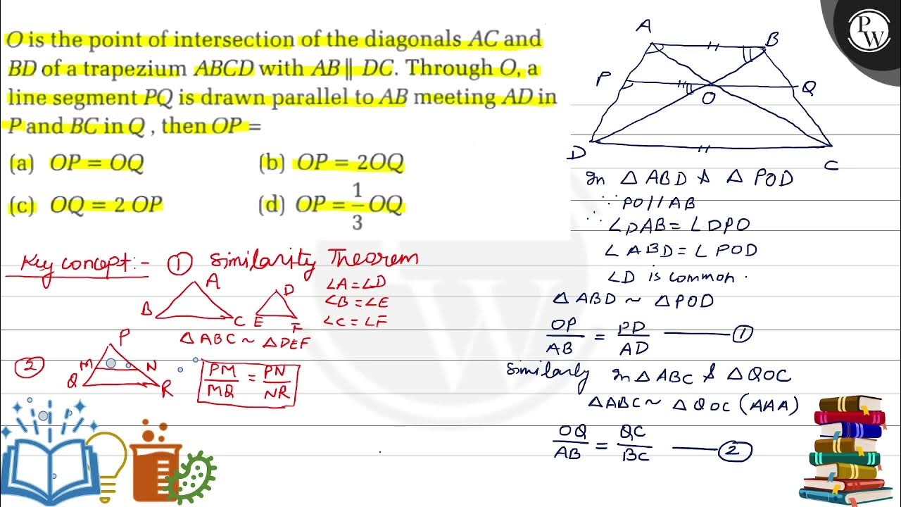 \( O \) is the point of intersection of the diagonals \( A C \) and \( B D \) of a trapezium ...