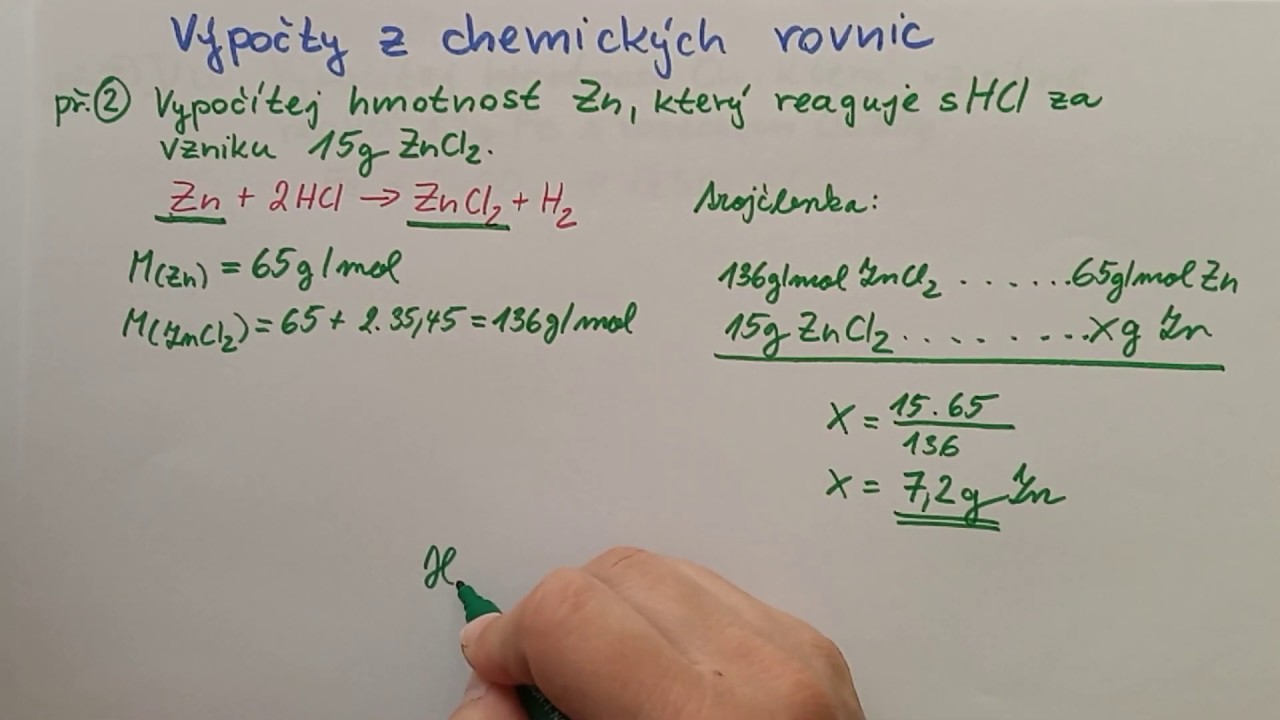 výpočty z chemických rovnic - YouTube