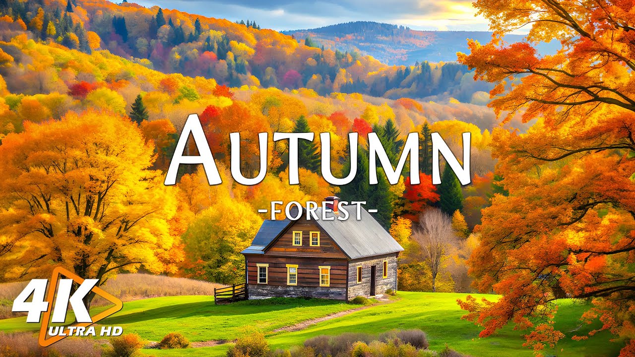 Autumn Scenic Landscape with Beautiful Piano Music🍁4K October Autumn ...