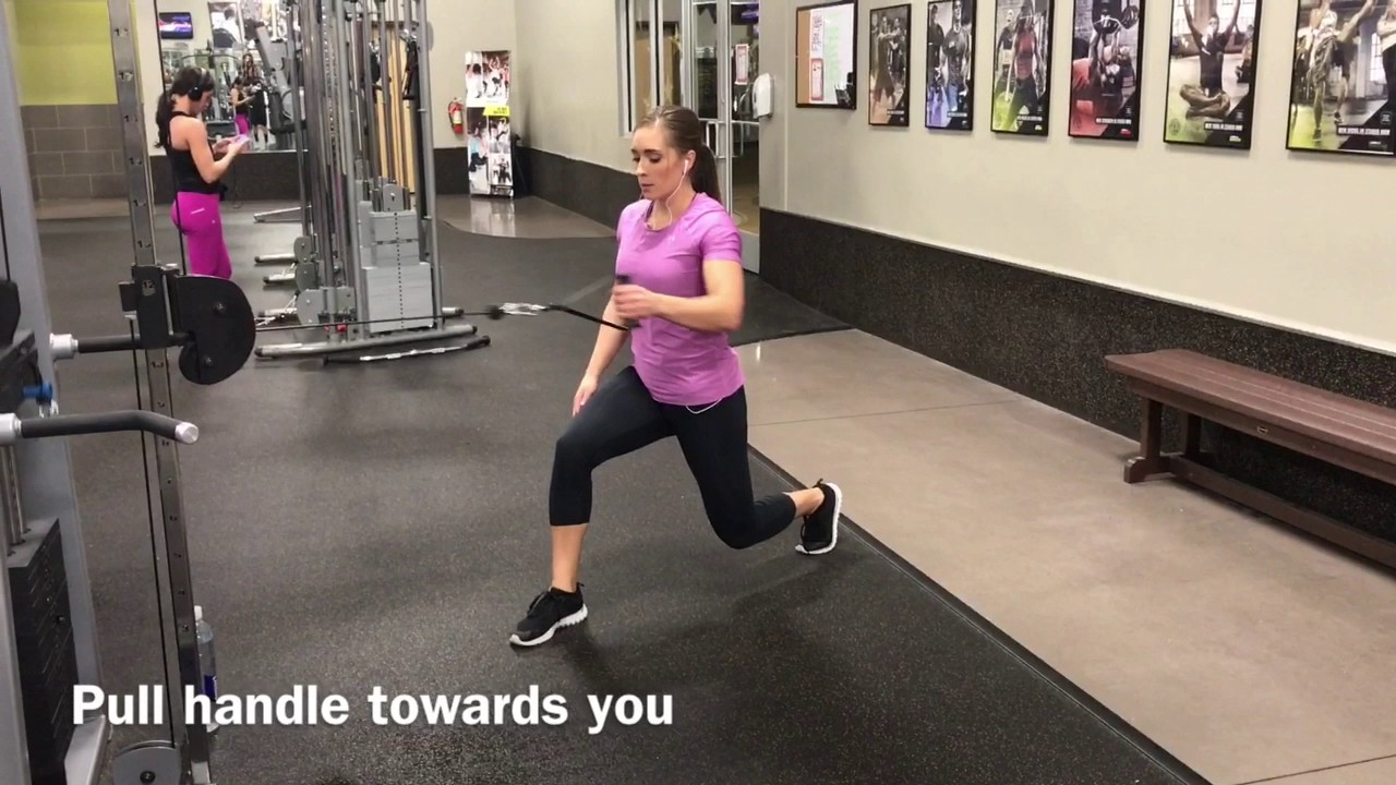 Split stance single arm cable row - YouTube