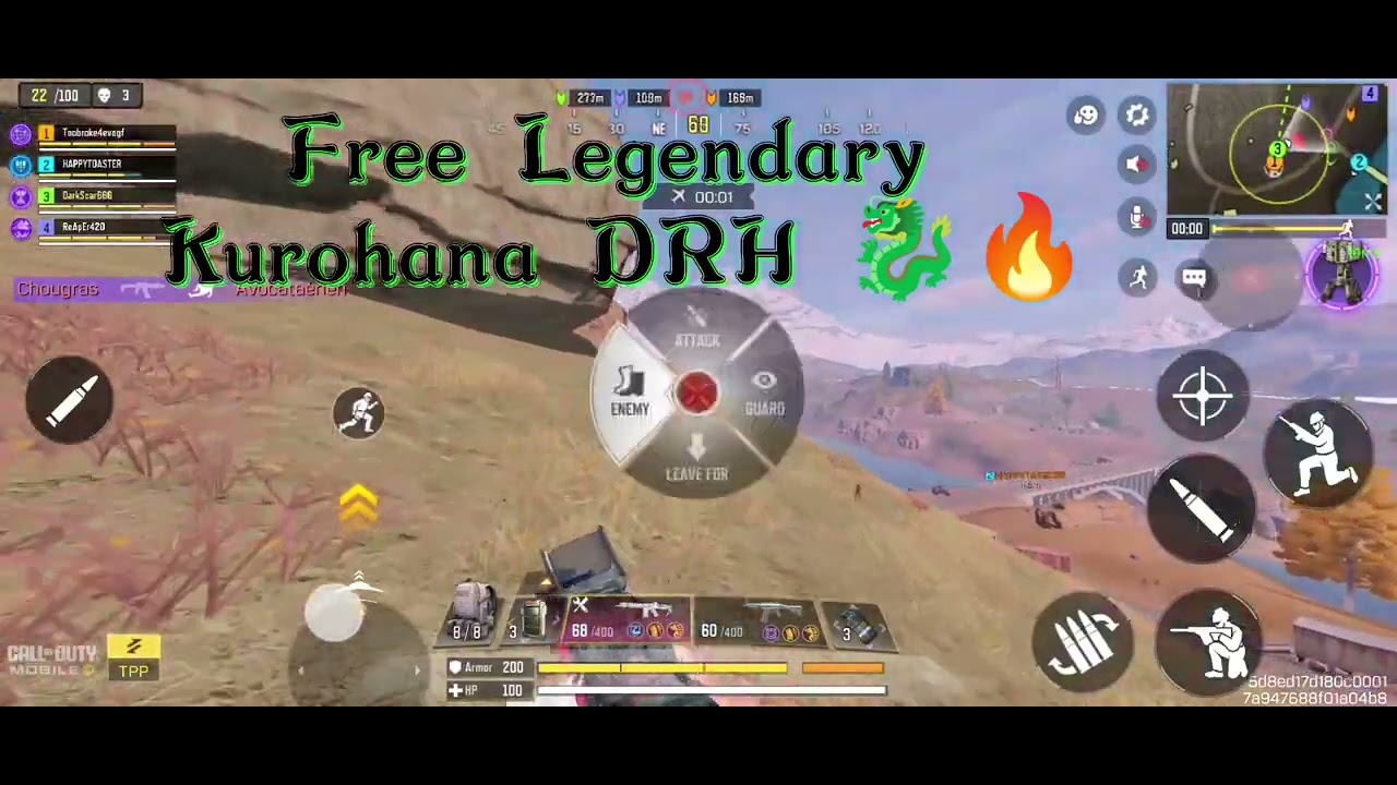 *NEW* Free Legendary Kurohana DRH Gameplay On Br Squad Wipe - YouTube