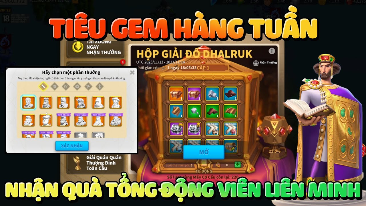 Tiêu Gem + Chơi Hộp Giải Đố Dhalruk Làm Sao Cho Có Lời! Nhần Quà Event ...