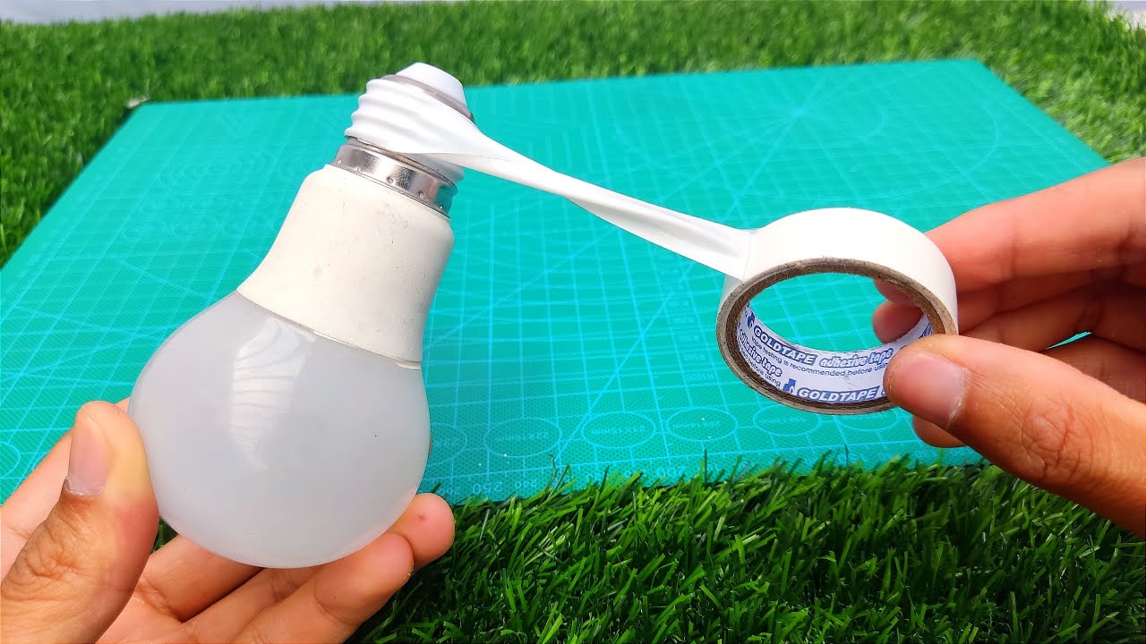 Great minds wrap non-working LED bulbs with tape and relight them - YouTube