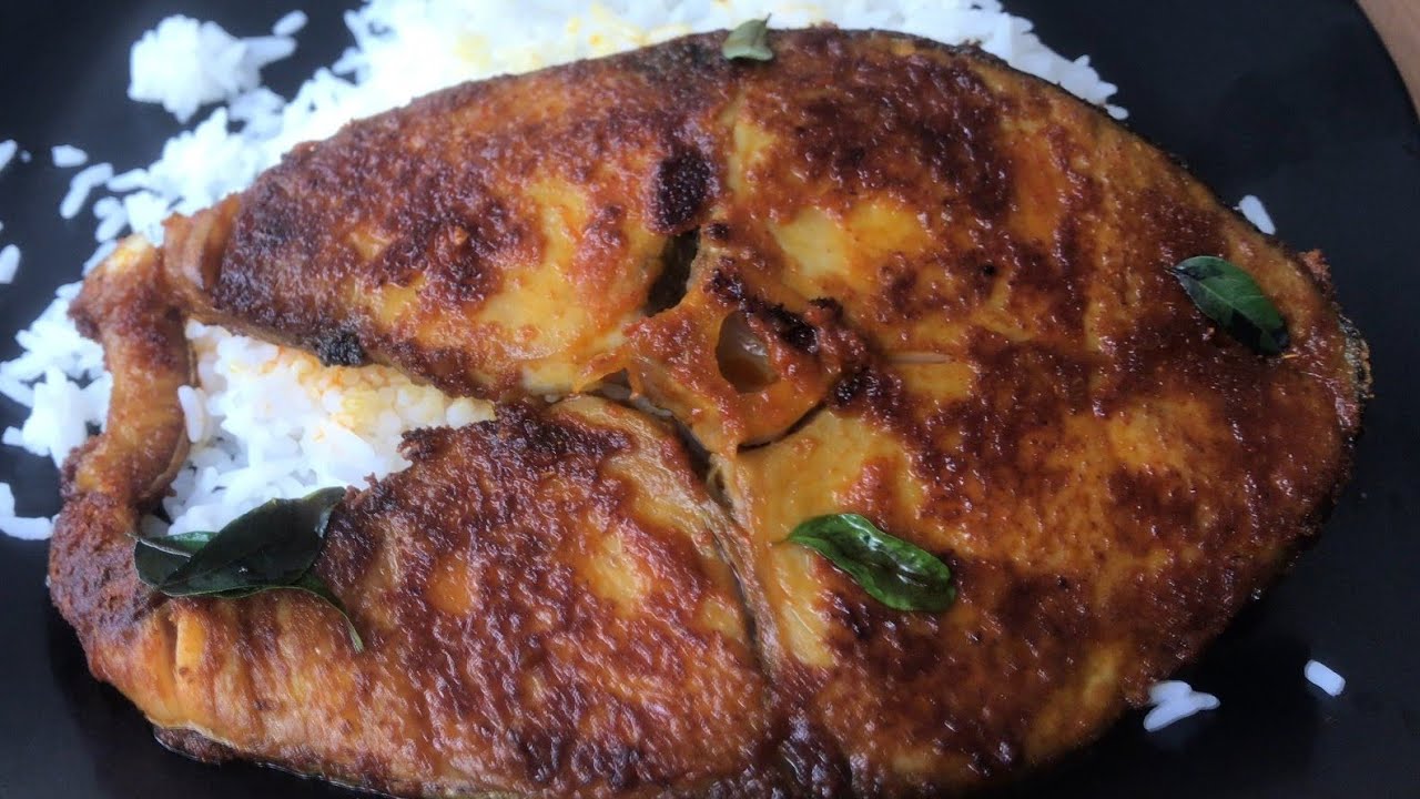 Eating KING👑 FISH FRY(Sheela Fish), RICE, PRAWN FRY AND PRAWN GRAVY # ...