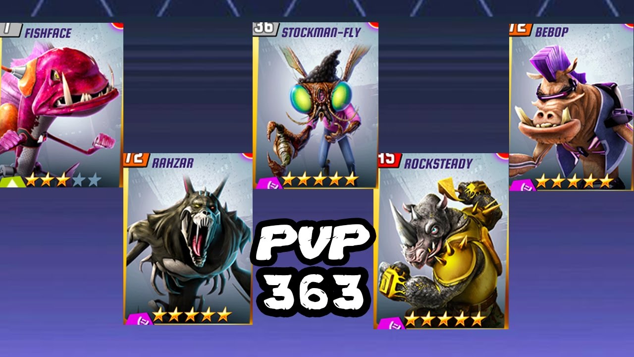TMNT Legends PVP 363 (Rocksteady, Bebop, Rahzar, Stockman-Fly, FishFace ...