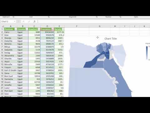 Excel Tutorial | Tips & Tricks | Create Map Chart عمل خريطة مرتبطة ببيانات من صفحة أخرى فى أكسيل ...