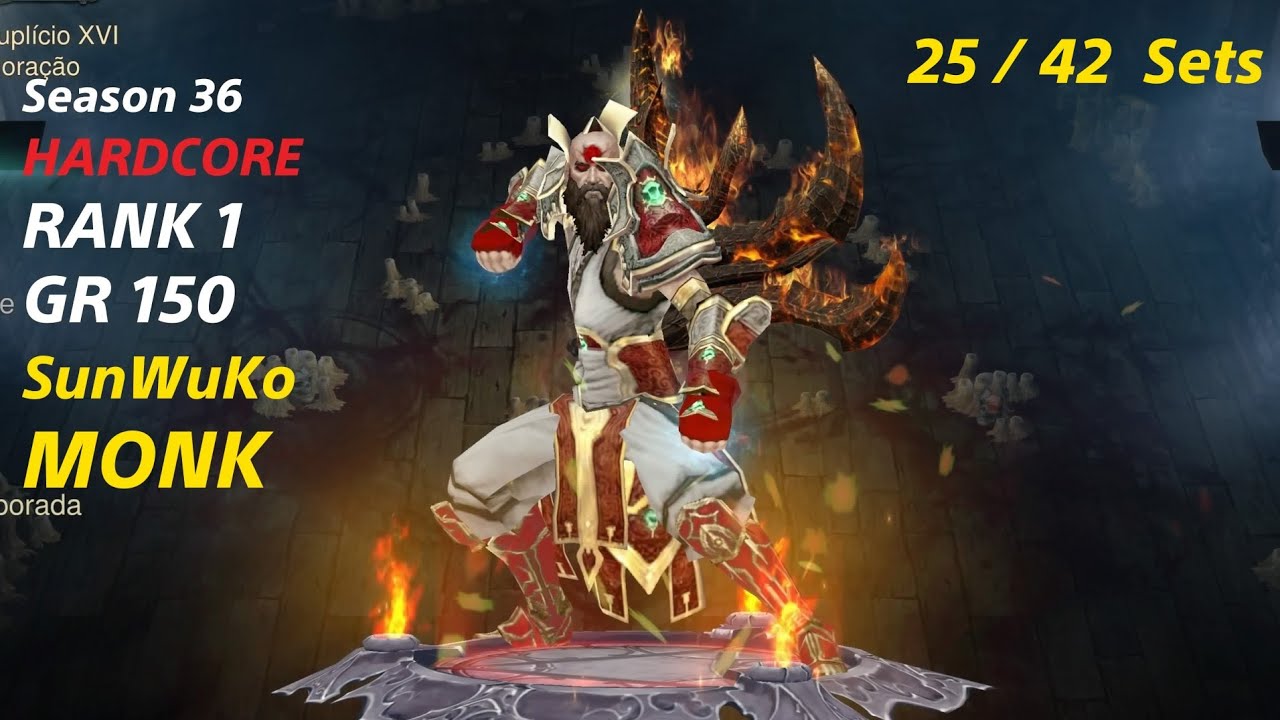 Season 36 HARDCORE RANK 1 SunWuKo MONK GR 150. - YouTube