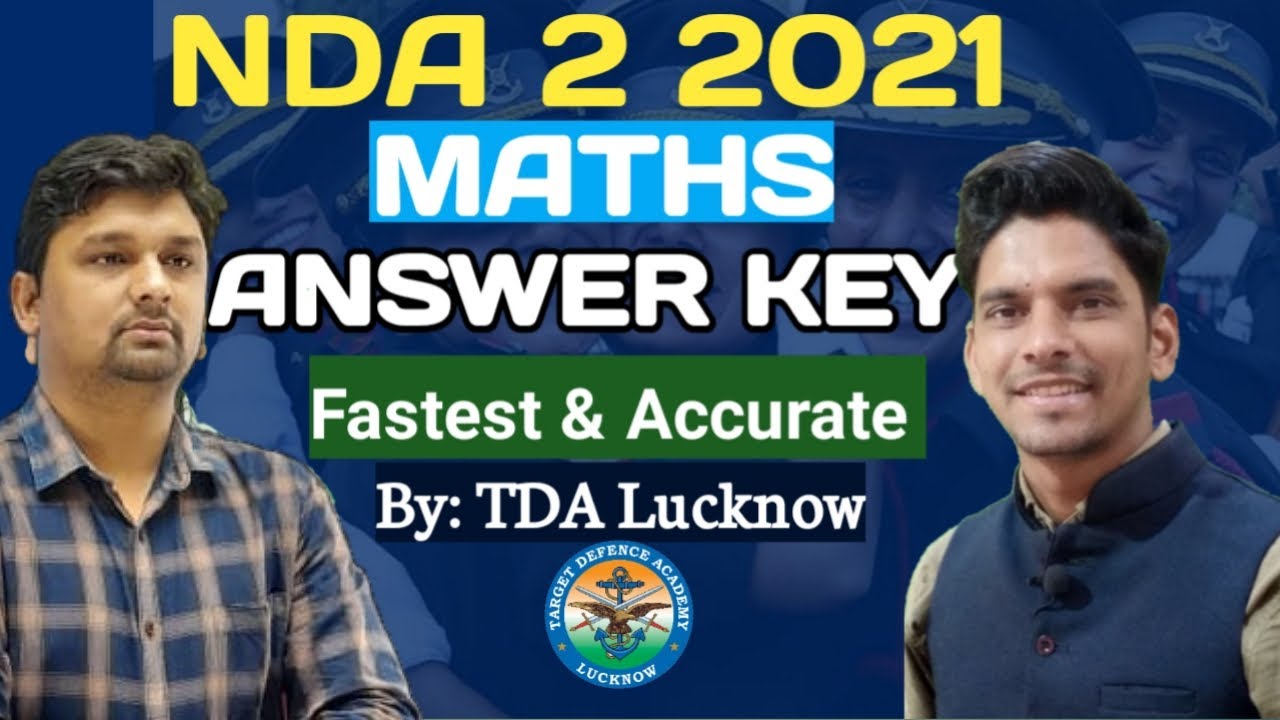 NDA 2 2021 Maths Answer Key | NDA Classes 2021 | NDA exam 2021 | NDA ...