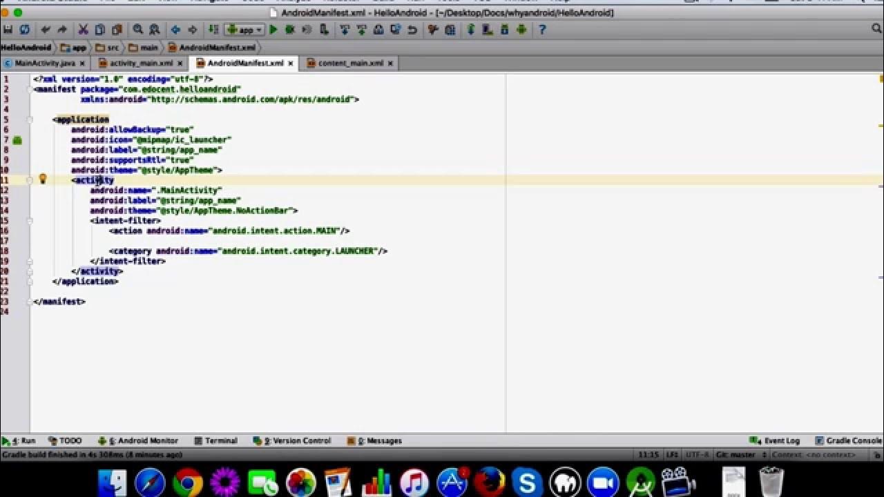 Android Basics - A quick look at the Android Manifest File - YouTube
