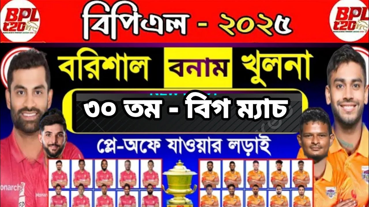 Bpl Next Match | KhulnaTigers Vs Fortune Barishal | Bpl 20th Match ...