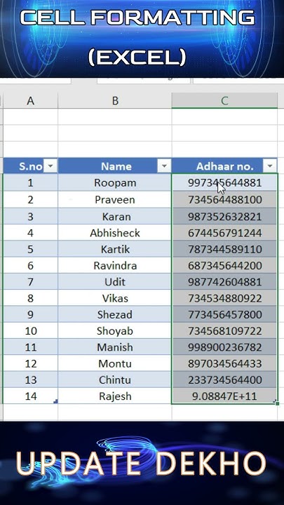 Data Formatting In Excel Excel Interview Question Excel Shorts Exceltipshindi Youtube