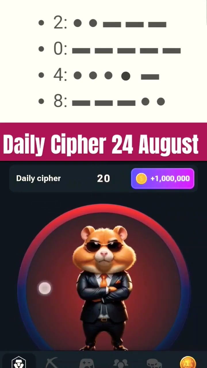 Daily Cipher 24 August l 24/08/2024 #hamsterkombat #dailycipher #trendingshorts #viralshort ...