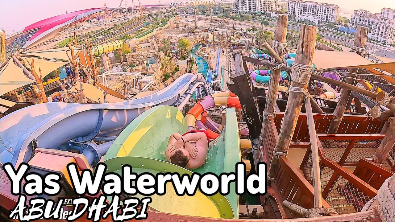Yas Waterworld Theme Park, Abu Dhabi, 45 rides and slides - YouTube