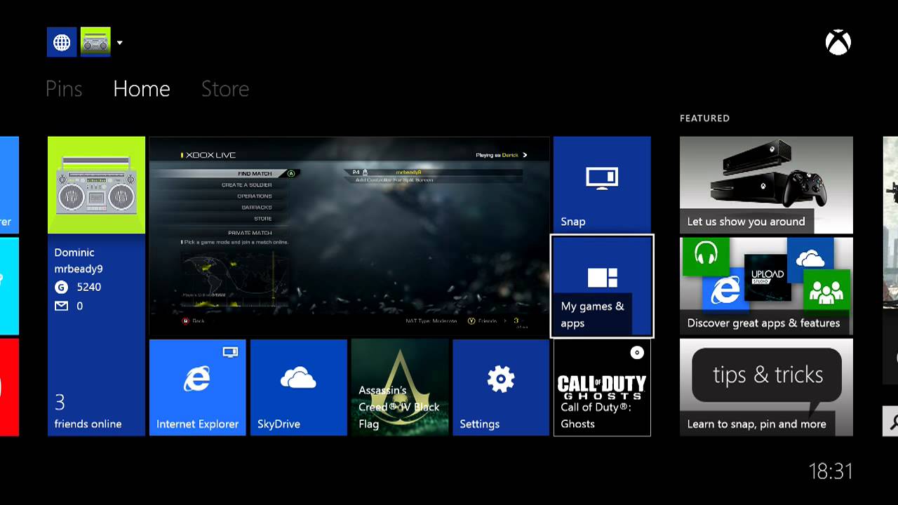 Xbox One UI Overview - Original - YouTube