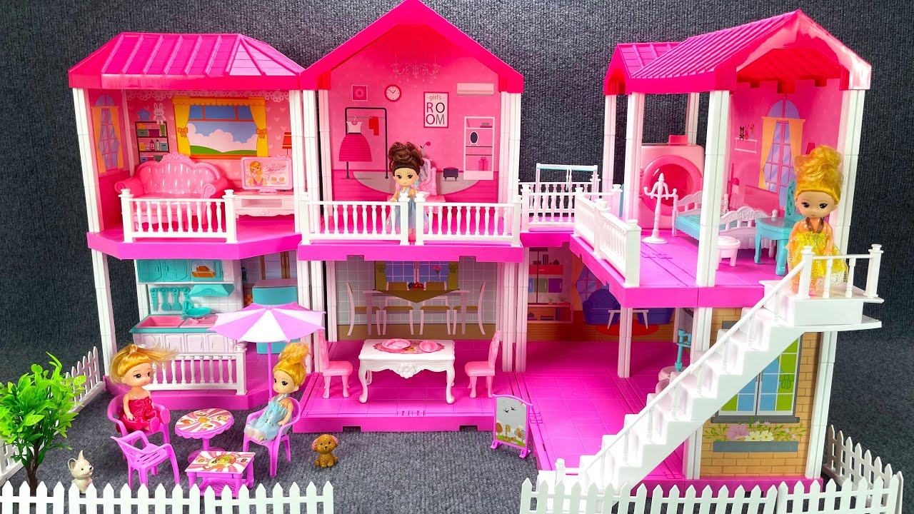 10 Minutes Satisfying with Unboxing Princess Dream House Playset, Slide ...