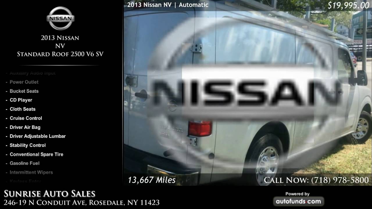 Used 2013 Nissan NV | Sunrise Auto Sales, Rosedale, NY - SOLD - YouTube