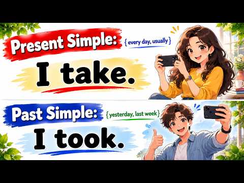 🚀 100 Common English Verbs | Present Simple & Past Simple | English for Beginners