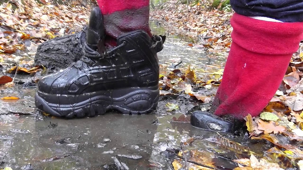 Brand new BUFFALO boots "2003-14" - wet & mud - YouTube