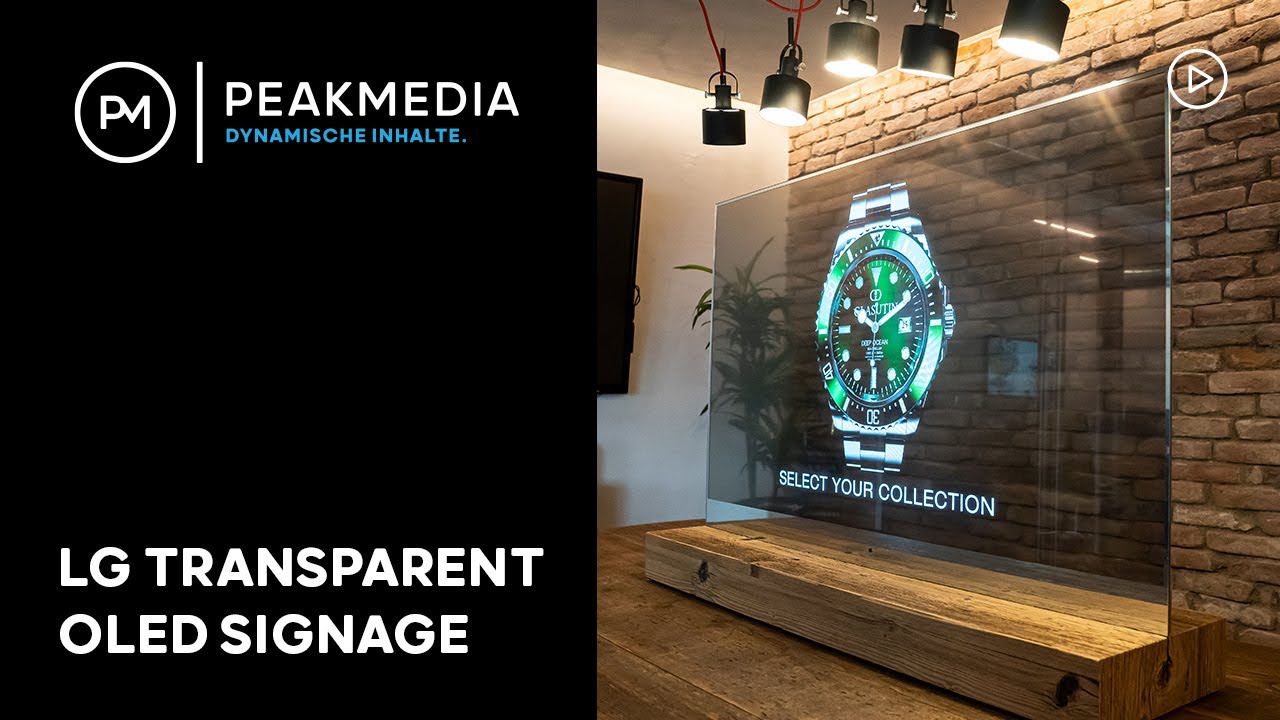 LG Transparent OLED Signage | PEAKMEDIA - YouTube